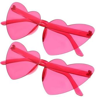 Valiclud 2 pi&egrave;ces Lunettes D&eacute;coratives sans Monture Forme Coeur pour F&ecirc;te L&eacute;g&egrave;res et R&eacute;sistantes Accessoires pour Activit&eacute;s Ext&eacute;rieures et Cosplay