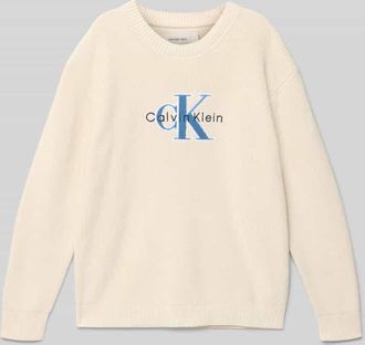 Calvin Klein Jeans Strickpullover mit gerippten Abschlüssen