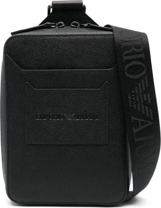 Emporio Armani sac &agrave; bandouli&egrave;re en cuir - Noir
