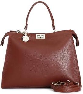 Caf&egrave;noir Sac &Agrave; Main &Agrave; Rabat Orn&eacute; Dune Fermeture Peinte, Bandouli&egrave;re, Pour Femme, Couleur Rouge, Taille Taille Unique