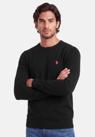 U.S.Polo Association Rundhalspullover USJackk - Herren Crewneck Pullover mit Rippb&uuml;ndchen