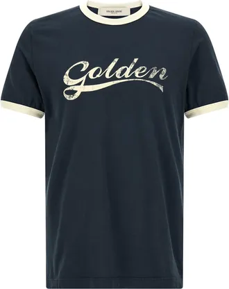 Golden Goose Blaues Baumwoll-T-Shirt