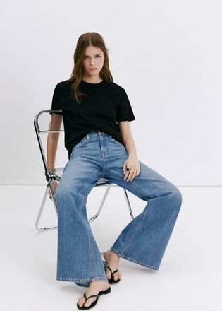 Mango T-shirt coton col rond noir - Femme - XXS - MANGO