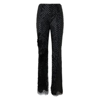Alberta Ferretti Hose mit schwarzen Strasssteinen- elegant und vielseitig - - Trousers - Damen - Schwarzk - XS