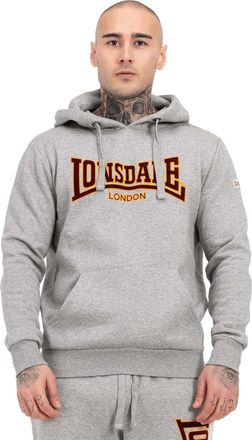 Lonsdale Herren Kapuzensweatshirt schmale Passform Hooded Classic LL002, Marl Grey, 3XL