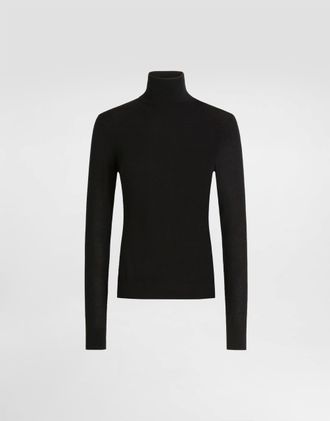 Dolce & Gabbana Rollkragenpullover Aus Kaschmir - Frau Strickwaren Schwarz 40