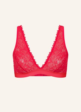 erlich textil Erlich Textil Dreamy Lace B&uuml;gelloser Plunge Bh Gro&szlig;e Cups Mittlerer Halt Aus Nachhaltiger Spitze - Verstellbare Tr&auml;ger rot