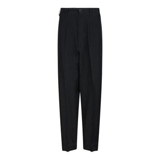 Maison Margiela Schwarze Leinen Wollmischung Hose - - Trousers - Herren - Schwarzk - 2XS