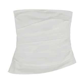 SIMKHAI Femme, Tops, Blanc, Taille: 38 FR Emerson Corset Pliss&eacute;