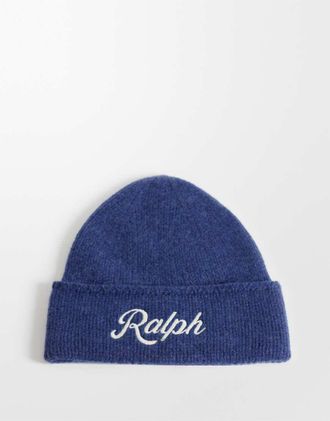 Polo Ralph Lauren Beanie mit gro&szlig;em Logo in Marineblau