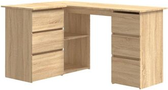vidaXL Eckschreibtisch Sonoma-Eiche 145x100x76 cm Holzwerkstoff Vidaxl