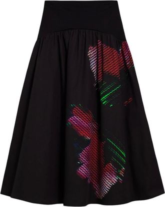 Desigual Femme, Jupes, Noir, Taille: 38 FR FAL Cane Long Skirt