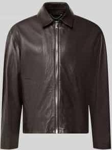 Drykorn Regular Fit Jacke in Leder-Optik mit Umlegekragen