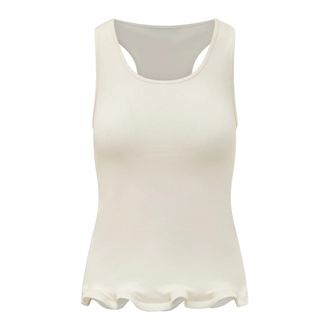 Stella McCartney Femme, Tops, Beige, Taille: 36 FR Frilled Hem Rib Tank