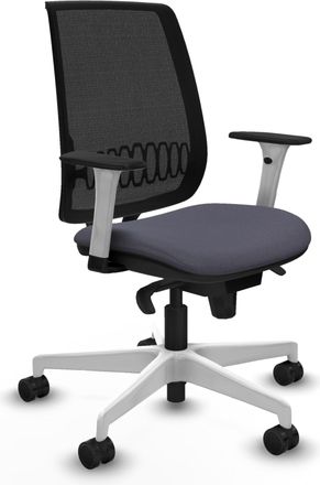 Piqueras y Crespo B&uuml;rostuhl Alares grau mit wei&szlig;en und schwarzen Armlehnen, h&ouml;henverstellbare Lendenwirbelst&uuml;tze, ausgestattet mit Sincro 5 Positionen und injiziertem S