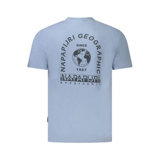 Napapijri Logo-Embroidered Cotton T-Shirt - Blue