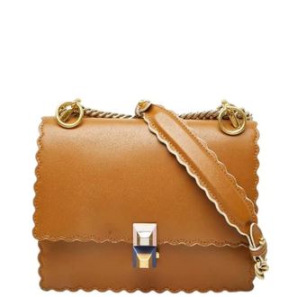 Fendi Pre-owned Kan I Mini Leather Chain Shoulder Bag - Femme - Pre-owned - Brun - Taille: ONE Size