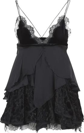 Roberto Cavalli Seiden-Minikleid - - Dresses - Damen - Schwarzk - S