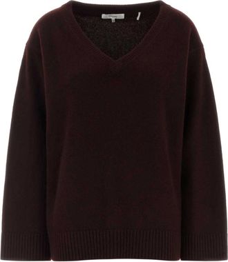 Frame Denim Le pull V d&eacute;contract&eacute; en cachemire - Femme - Pulls - Brun - Taille: 36 FR