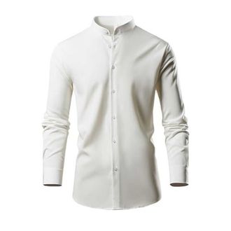 Generic 2024 Chemise De Noel D&eacute;Contract&eacute;Es pour Hommes Slim Hauts Classique Blanche Homme Fit-Blouse Travail Revers Grandes Chemises Costume Danse Bal F&ecirc;Te