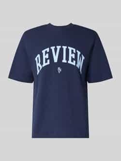 Review T-Shirt mit Label-Print und Rundhalsausschnitt