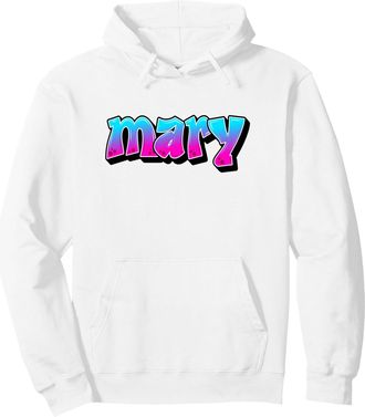 BDAZ Mary Graffiti Personalisierter Name Blau Rosa Frauen M&auml;dchen Pullover Hoodie