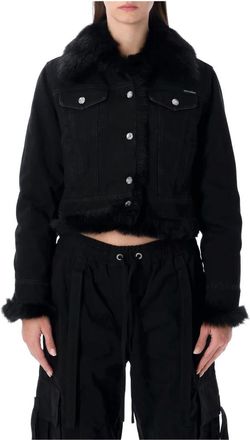 Dolce & Gabbana Femme, Vestes, Noir, Taille: 38 FR Denim + Shealring Jacket