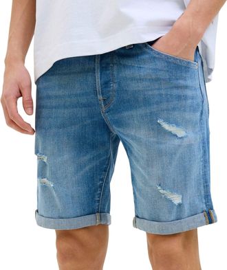 Jack & Jones JACK&JONES Herren Jjirick Jjfox 310 Sn Shorts, Blue Denim/Pack:AM 319 W. Breaks, S