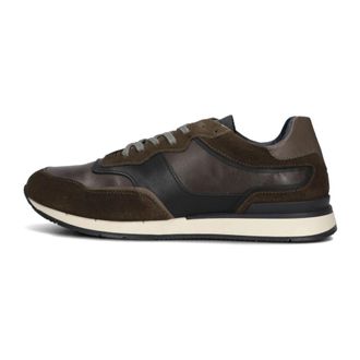 Clay Braune Ledersneakers mit Gr&uuml;nen Wildleder - - Shoes - Herren - Braun - 40 EU