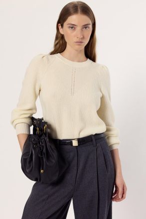 Gerard Darel Pull &agrave; jeux de maille en laine - EVANGE - Ecru