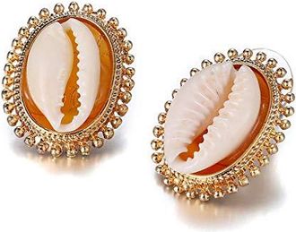 Generic Boucles doreille de goujon en forme de coquille en alliage dor de conque en forme de coquille de la mode &eacute;l&eacute;gante boucle doreille de mariage Bestfrien