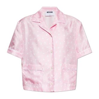 Moschino Femme, Blouses et Chemises, Rose, Taille: 38 FR Chemise &agrave; Manches Courtes en Soie