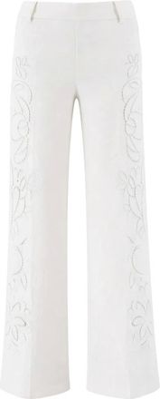 Ermanno Scervino Femme, Pantalons, Blanc, Taille: 38 FR Pantalon droit