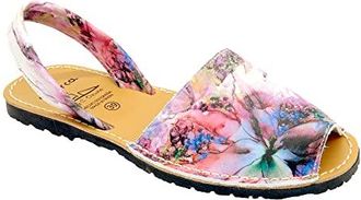 Avarcashop Menorquina Sandales Cuir Femme violet fleurs pourpres EU 38