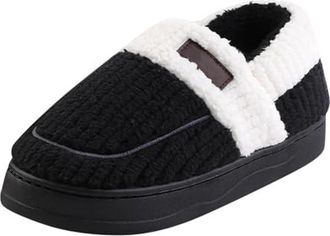 Generic Pantoufles pour homme et femme - En peluche douce - Antid&eacute;rapantes - Confortables - Pour lhiver - Pour lext&eacute;rieur et lint&eacute;rieur, Noir, 43 EU