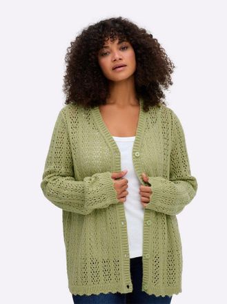 Sheego Strickjacke Strickjacke Langarm Ajour