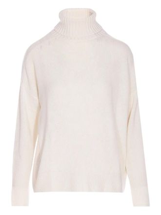 Allude Gerippter Rollkragenpullover - Weiß