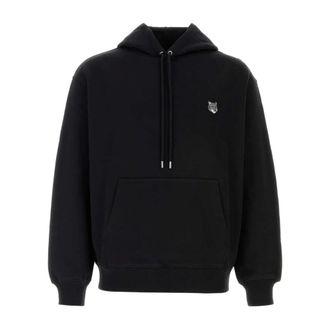 Maison Kitsun&eacute; Homme, Sweatshirts et sweats &agrave; capuche, Noir, Taille: M Cotton SweaT-shirt