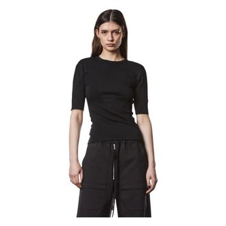 Thom Krom W TS 563 Rundhals Matmix Shirt - - Tops - Damen - Schwarzk - M