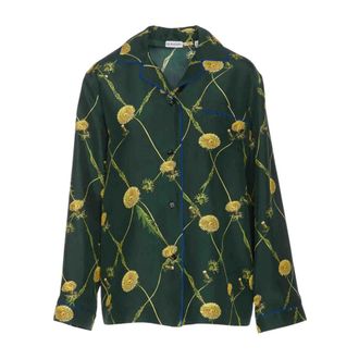 Burberry Seidenpyjama-Oberteil mit G&auml;nsebl&uuml;mchen-Print - - Nightwear & Lounge - Damen - Gr&uuml;n - M