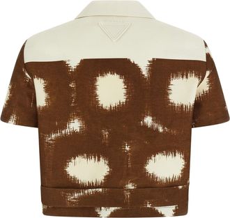 Prada Printed Cotton Canvas Shirt - Brown