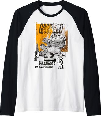 Garfield Odie Sarcasm Cat Street Art Graffiti-Schablone Retro Raglan