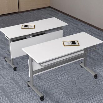 Generic Tragbarer Klapptisch, mobiler Klappkonferenztisch mit feststellbaren Rollen, rechteckiger Multifunktionstisch f&uuml;r Besprechungen, 2 St&uuml;ck, 120 x 40 x 7