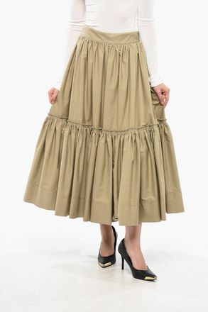 Dior Cotton Poplin Maxi Skirt with Ruffles Dior