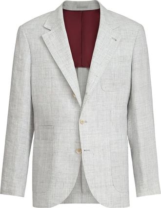 Brunello Cucinelli linen patch-pockets blazer - Grau