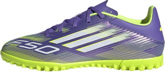 adidas Unisex F50 Club Turf Football Boots Fußballschuhe, Purple Rush/Cloud White/Lucid Lemon, 48 2/3 EU