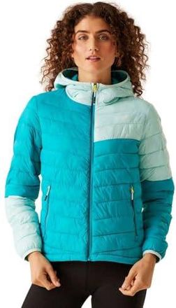 Regatta Hillpack II Manteau rembourré à capuche pour femme, Bleu Tahoe/Aqua décoloré, 38
