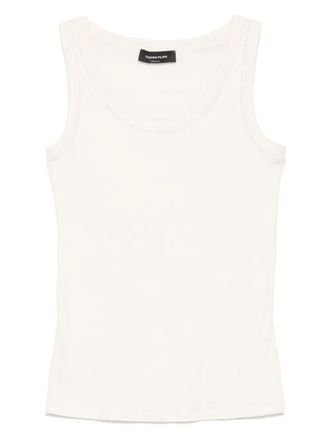 Fabiana Filippi robe nervurée à encolure dégagée - Blanc