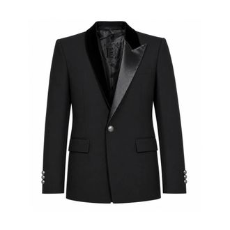 Balmain Veste asym&eacute;trique en laine - Homme - Vestes - Noir - Taille: XL