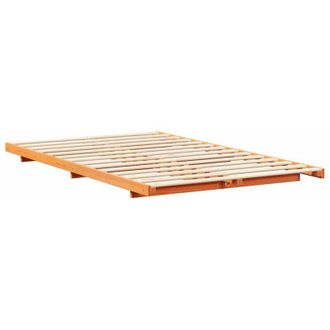 vidaXL Cadre de lit sur&eacute;lev&eacute; Marron cire 140 x 190 cm Vidaxl